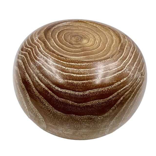 Mid Century 50s Japanese Keyaki Zelkova Wood Bowl Natural Lacquer Grain ...