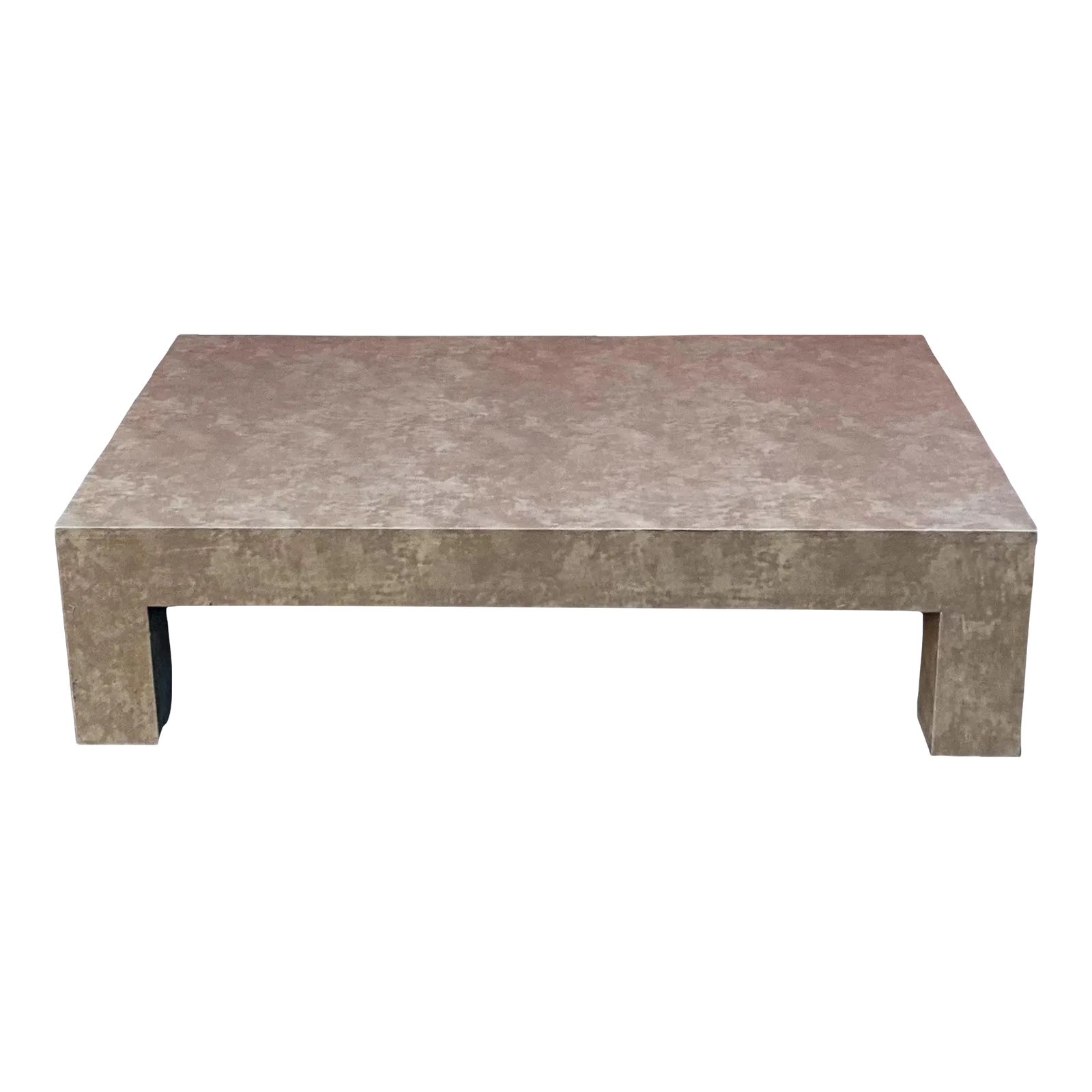 1970s Modern Parsons’ Style Low Profile Faux Snakeskin Coffee Table ...