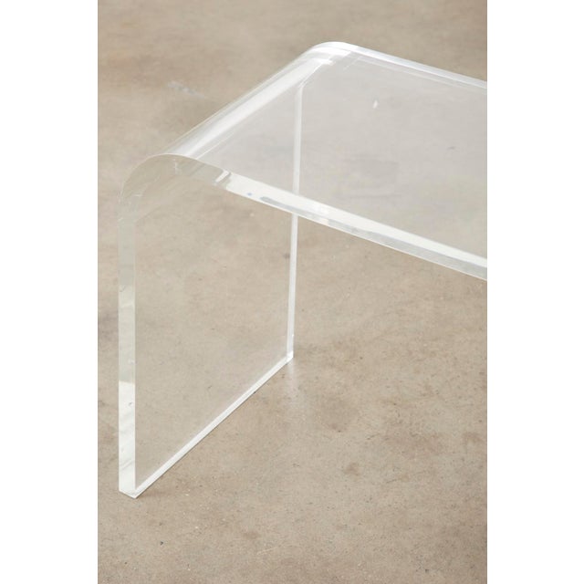 Modern Lucite Waterfall Benches or Drink Tables - a Pair | Chairish