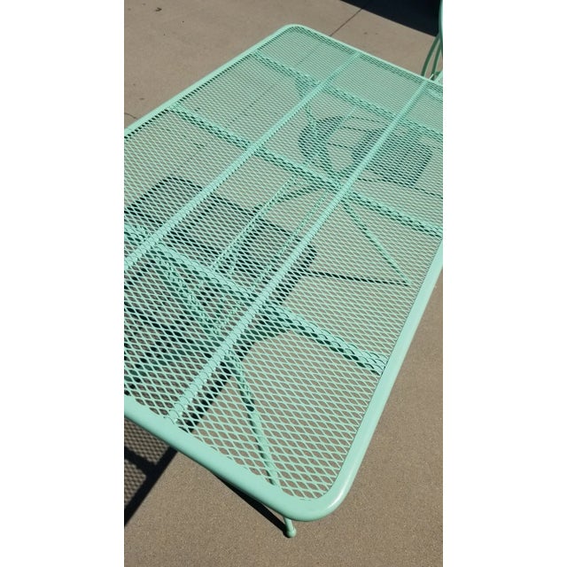 Mid-Century Aqua Turquoise Steel Outdoor or Patio Dining Set With Four ...