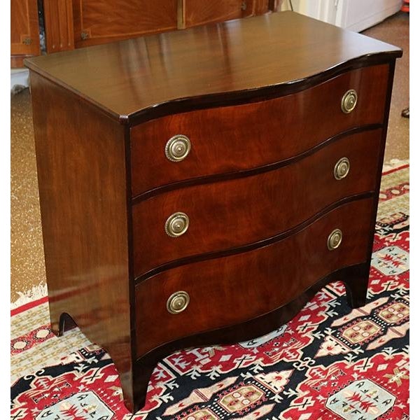 1920s Baker Regency Style Mahogany Serpentine Chest of Drawers | Chairish
