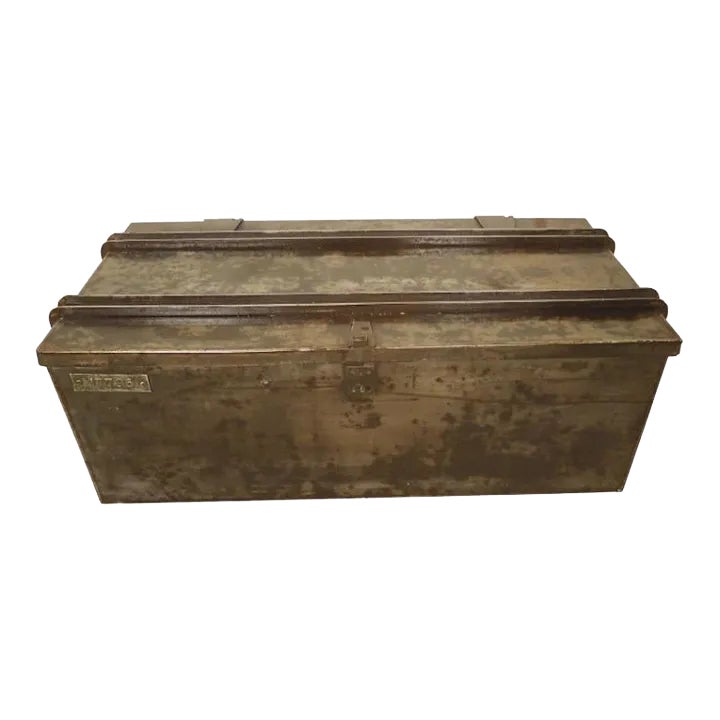 Heavy Duty Metal Trunk | Chairish