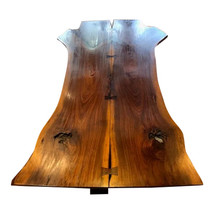 Vintage Walnut Live Edge Dining Table (1965) | Chairish