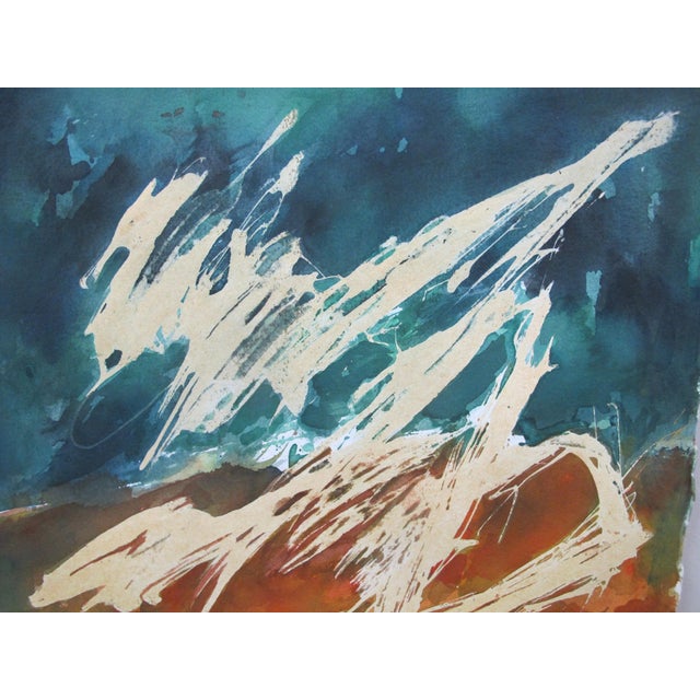 John Way Wei Letang Unframed Signed Untitled Abstract Watercolor ...