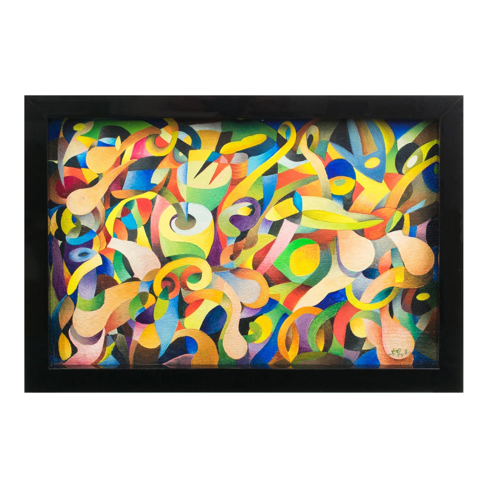 "Twist" Colorful Abstract Post-Cubist Oil Painting by A. Rigollot ...