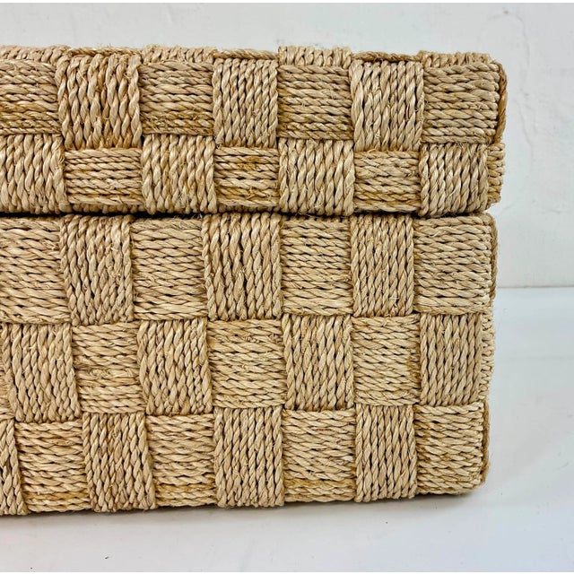 Made Goods Organic Modern Large Natural Abaca Lilou Box | Chairish
