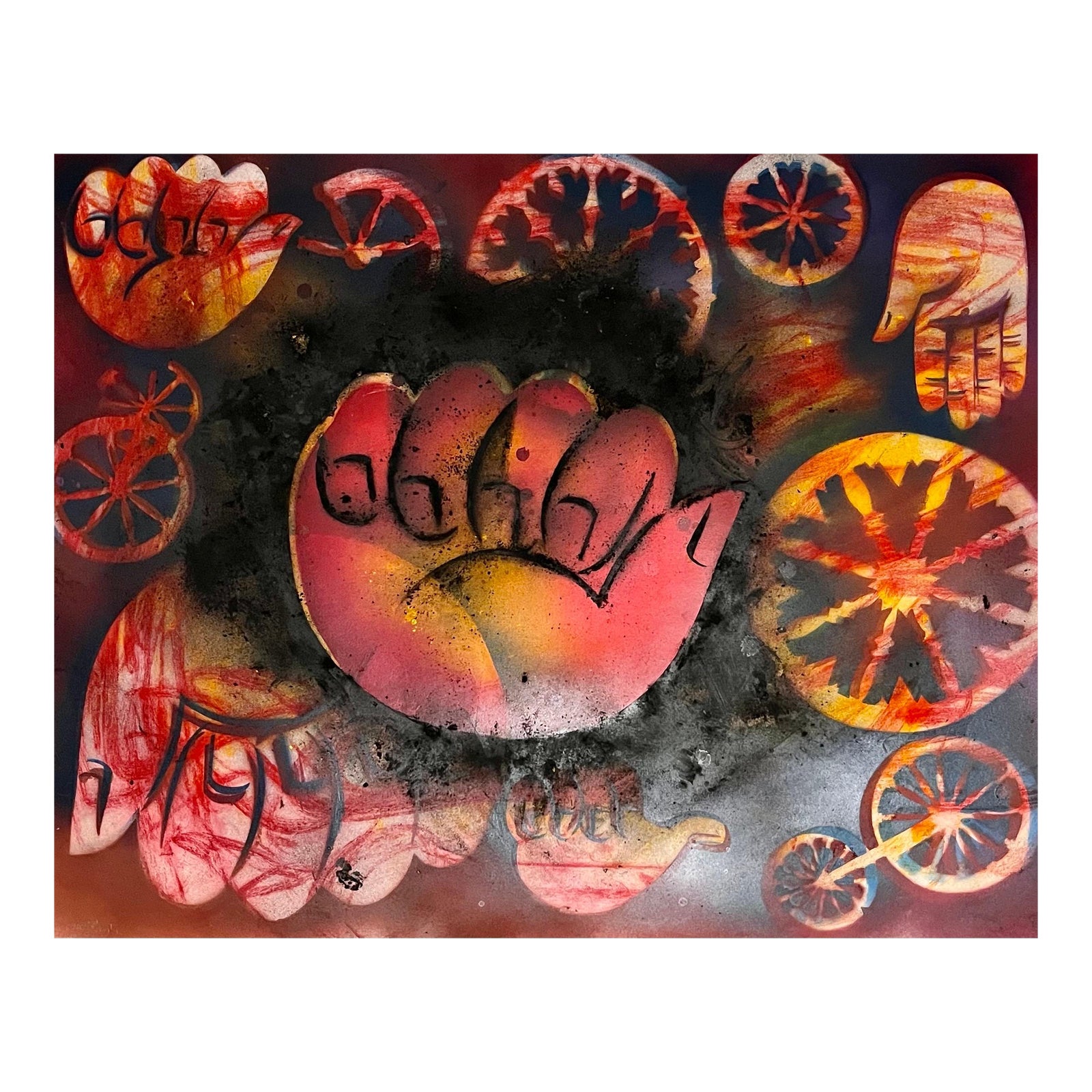 Mason RaderSurrealist Spray Paint Painting Mixed Media Rope Burn Mason ...