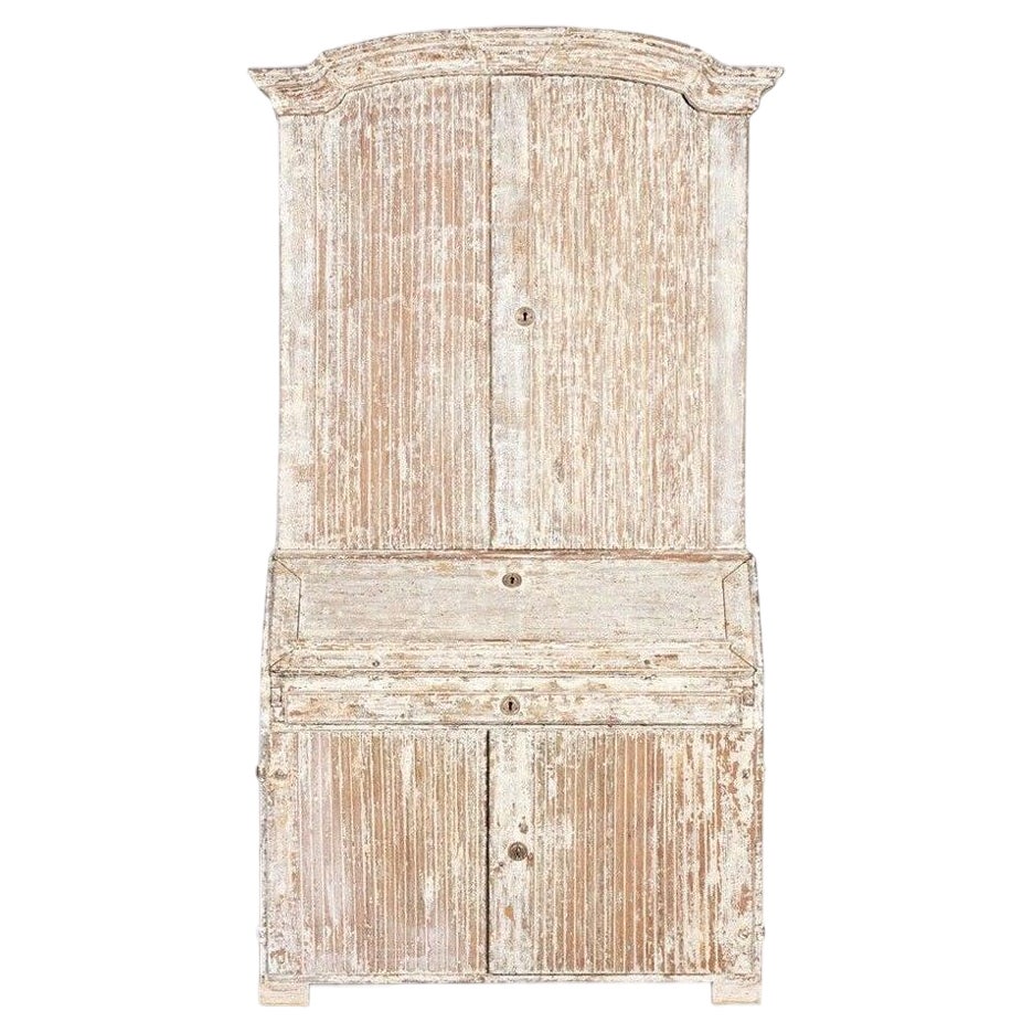 Large Gustavian Swedish Dry Scraped Secretary, 1800s | Chairish