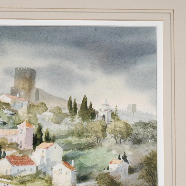 1993 Donald Allen Mosher "Obidos, Portugal" Hand Signed Wooden Framed ...