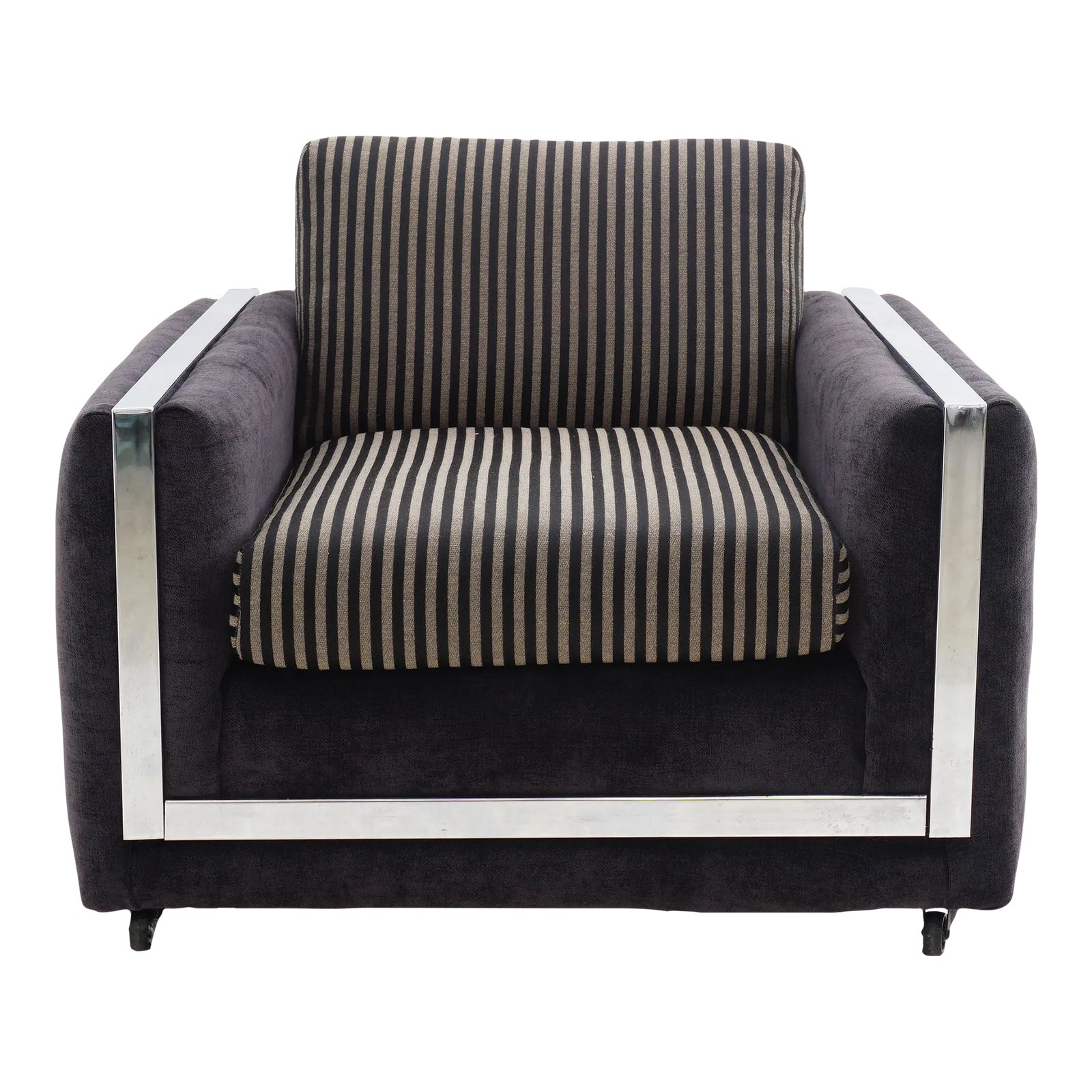 Chrome Paneled Club Chair, 1970s | Chairish