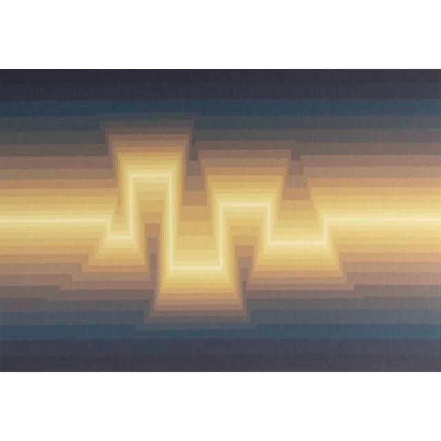 1983 “Aztec” Limited Edition Op Art Serigraph SIgned by Roy Ahlgren ...