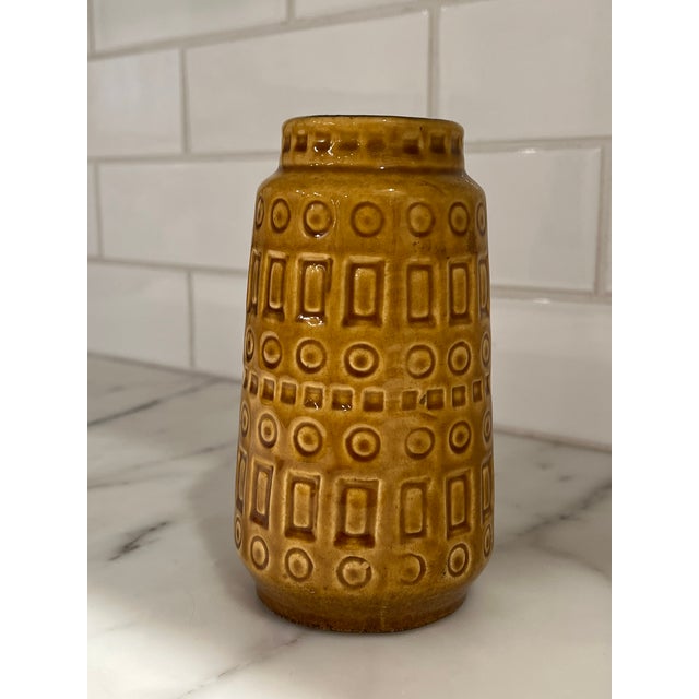 1960s Scheurich Inka West Germany Brown Ceramic Vase | Chairish