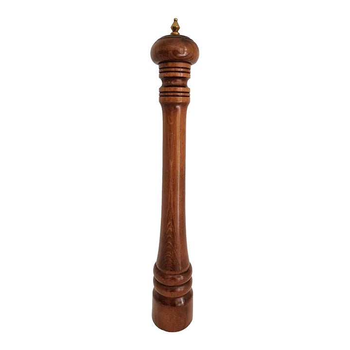 1950s Mid Century Italian Walnut Wood and Brass Extra Tall Pepper Mill ...