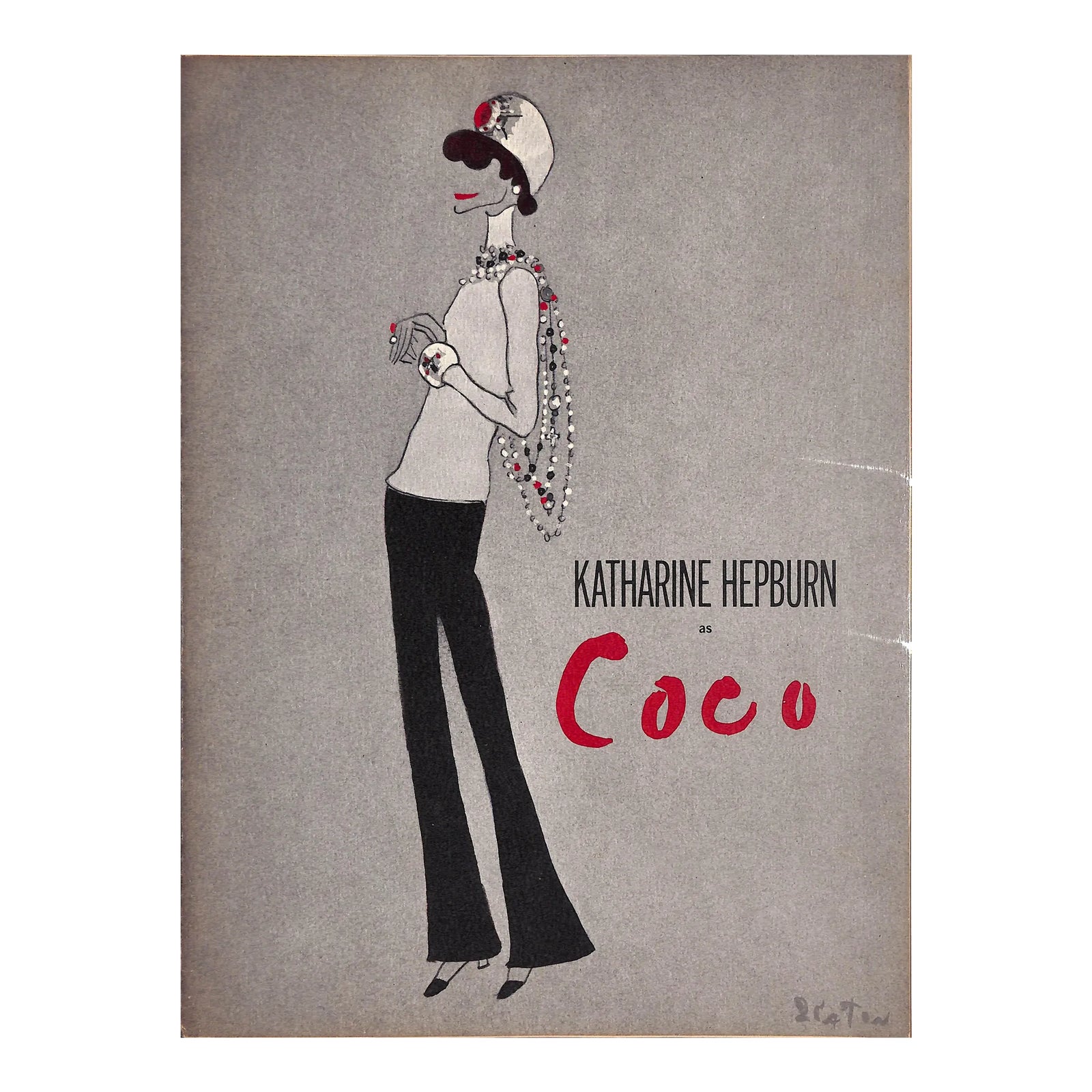 "Katherine Hepburn as Coco- Theatre Programme" 1969 (Signed) | Chairish