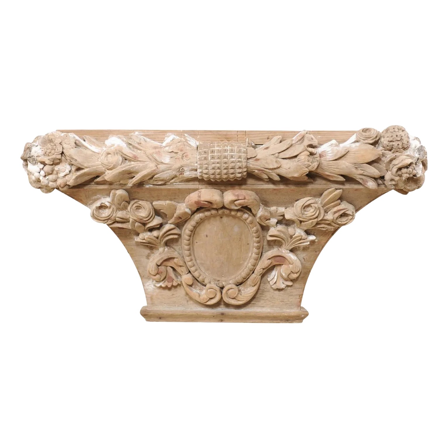 Spanish 19th Century Floral-Carved Wall Bracket | Chairish