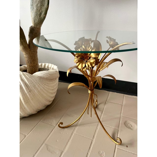 1960s Vintage Hollywood Regency Hans Kogl Style Gold Gilt Side Table ...