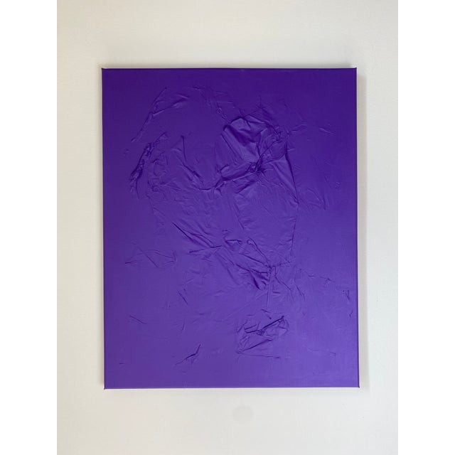 Contemporary Abstract Minimalist Purple Monochromatic Mixed-Media ...