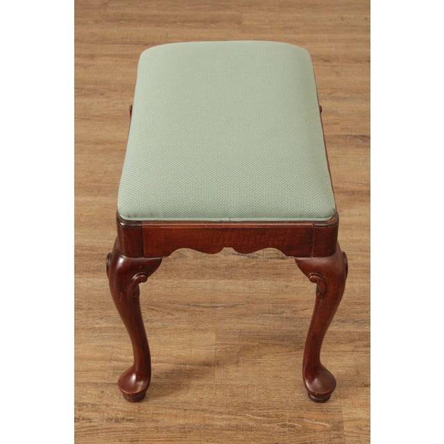 Ethan Allen Queen Anne Style Cherry Stools - A Pair | Chairish