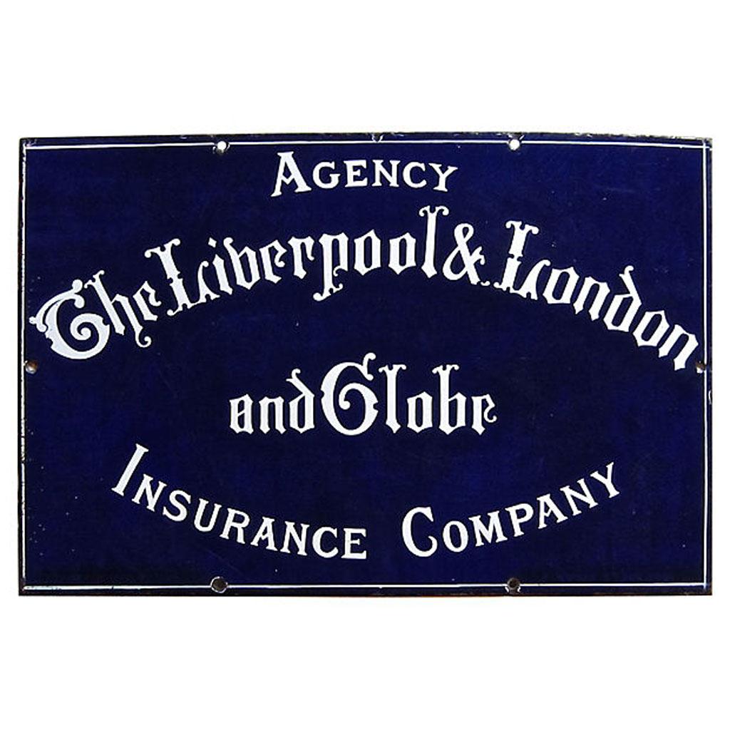 Liverpool London & Globe Insurance Sign | Chairish