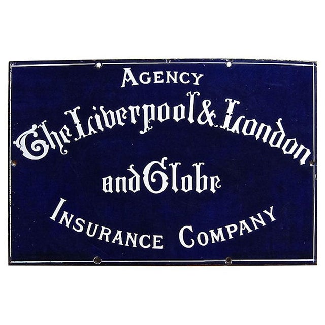 Liverpool London & Globe Insurance Sign | Chairish