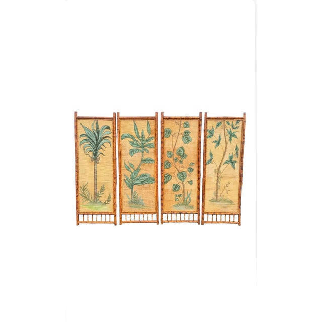 Monumental Vintage Hand Painted Tropical Palm Tree Double Sided Burnt ...