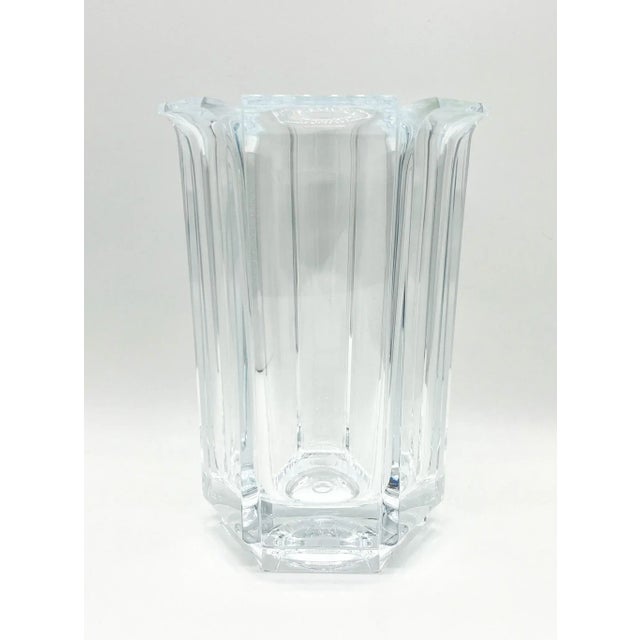 Mid-Century Modern Lucite Hexagon Transparent Vase | Chairish