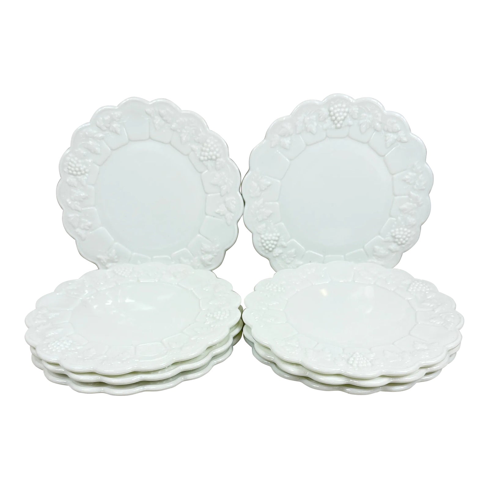 Vintage Milk Glass Plates | Chairish