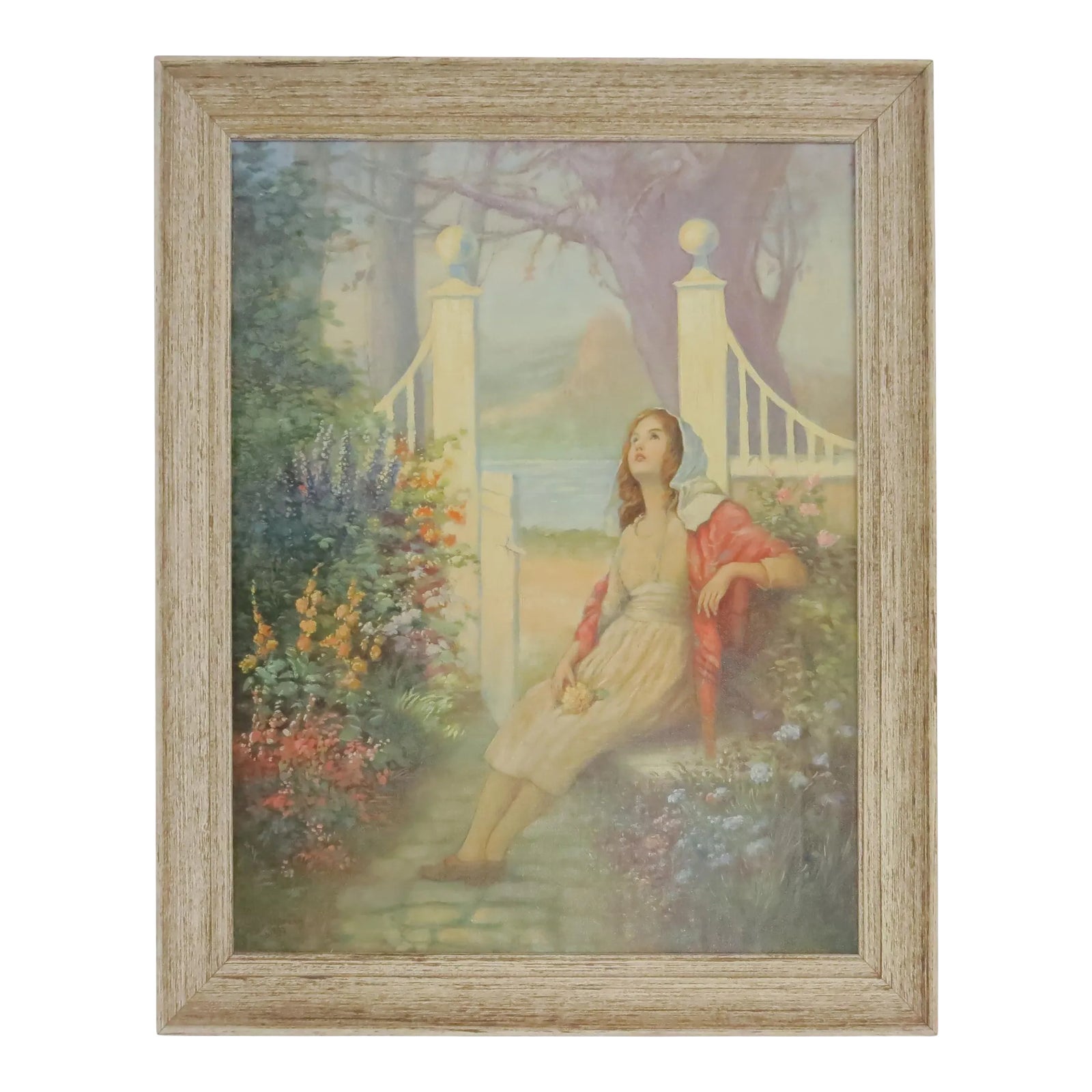 Original Carl Reimann Oil on Canvas of a Young Girl - Framed, Signed ...