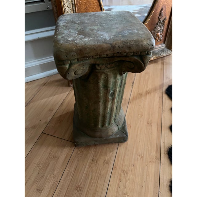 1970s Stone Scrolling Pedestal | Chairish