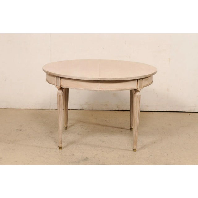 Mid 20th Century French Round Table With Fluted Legs | Chairish