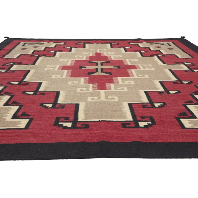Southwest Modern Red Ganado Navajo-Style Rug - 09'01 X 11'09 | Chairish