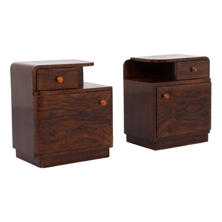 Art Deco Bedside Tables, 1920s, Set of 2 | Chairish