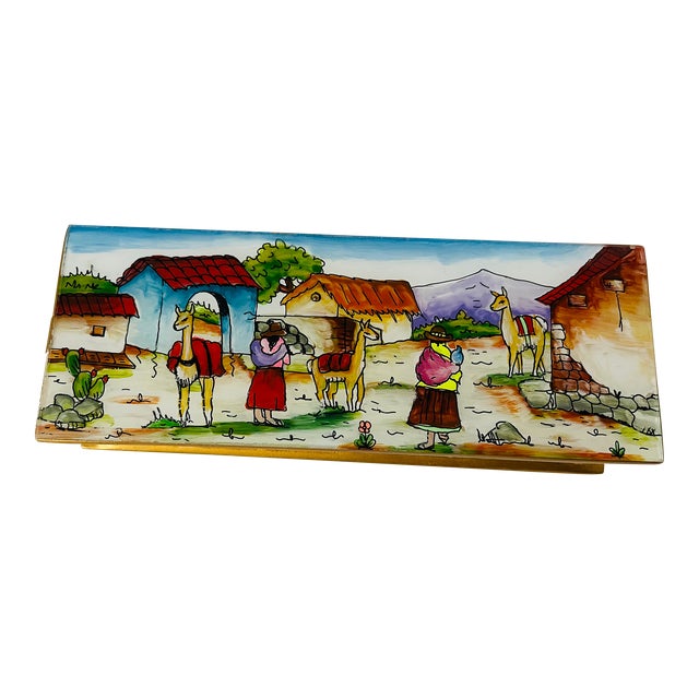 1990s Peruvian Artisan Pencil Box | Chairish
