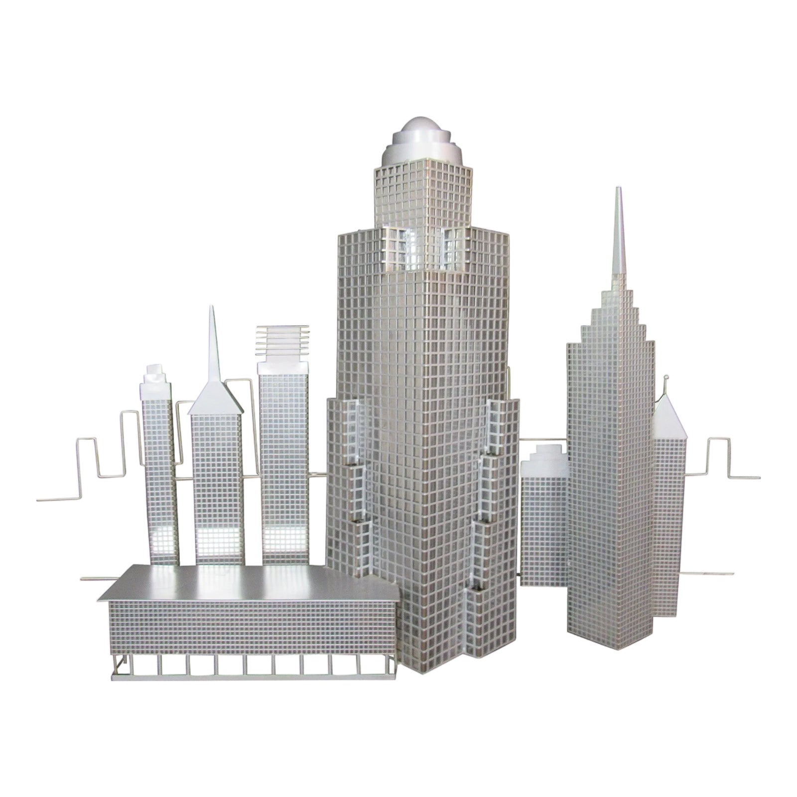 1980s Curtis Jere Signed Cityscape Wall Art, 1989 | Chairish