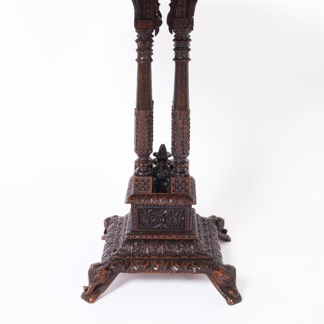 Antique Anglo Indian Carved Stand or Table | Chairish