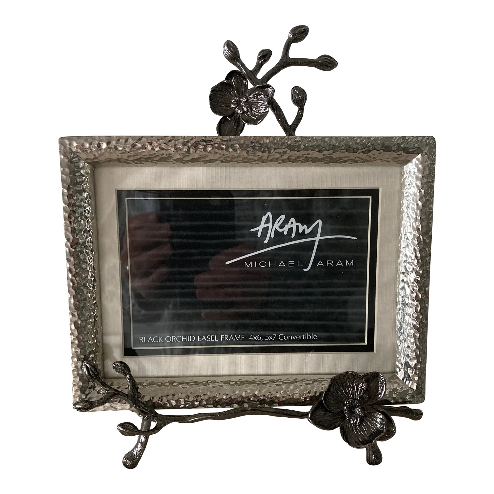 Michael Aram Hammered Nickel Photo Picture Frame With Black Orchid ...