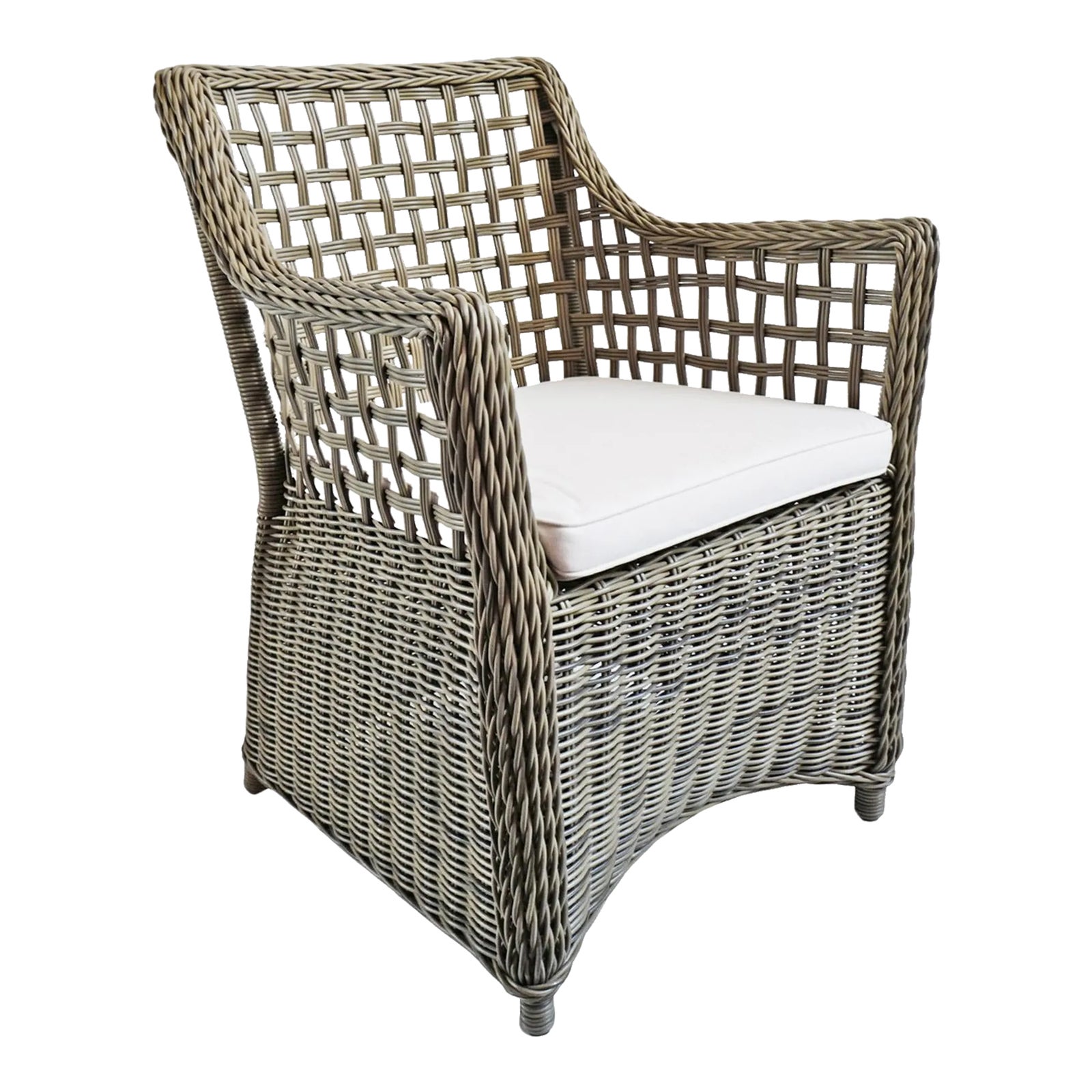 Outdoor Faux Wicker Arm Chair | Chairish