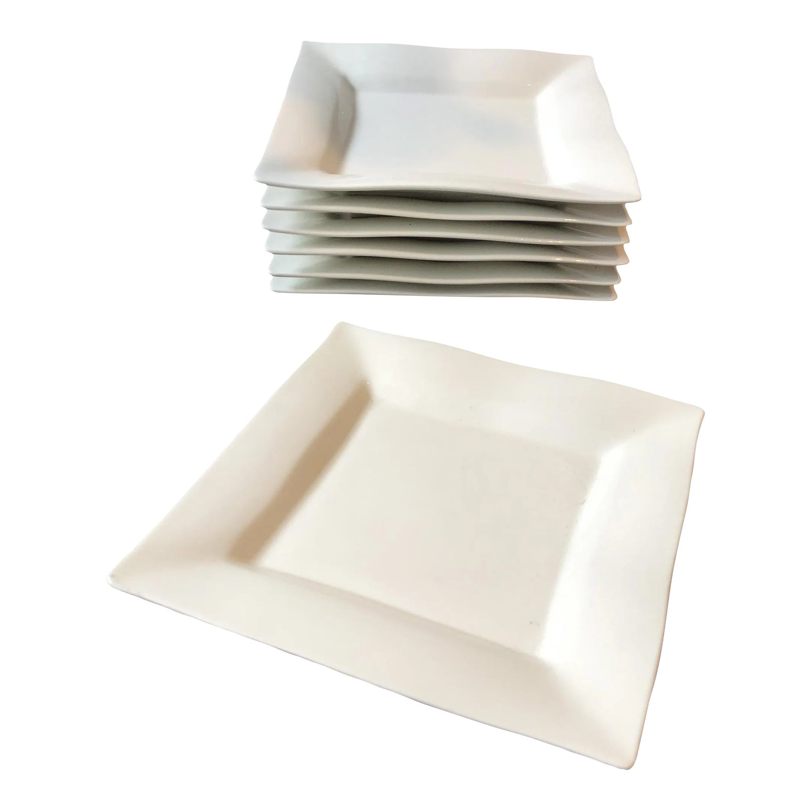 Spin Ceramics Lunch Plates - Set of 6 | Chairish