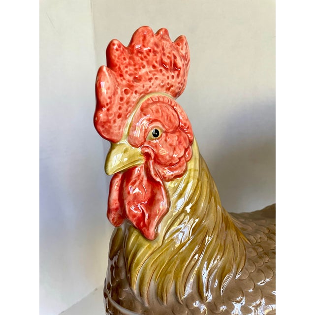 1986 Fitz and Floyd 2 1/2 Qt Ceramic Rooster Tureen | Chairish