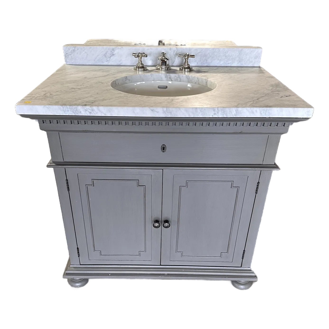 Rh St. James Single Vanity With Italian Carrara Marble Countertop ...