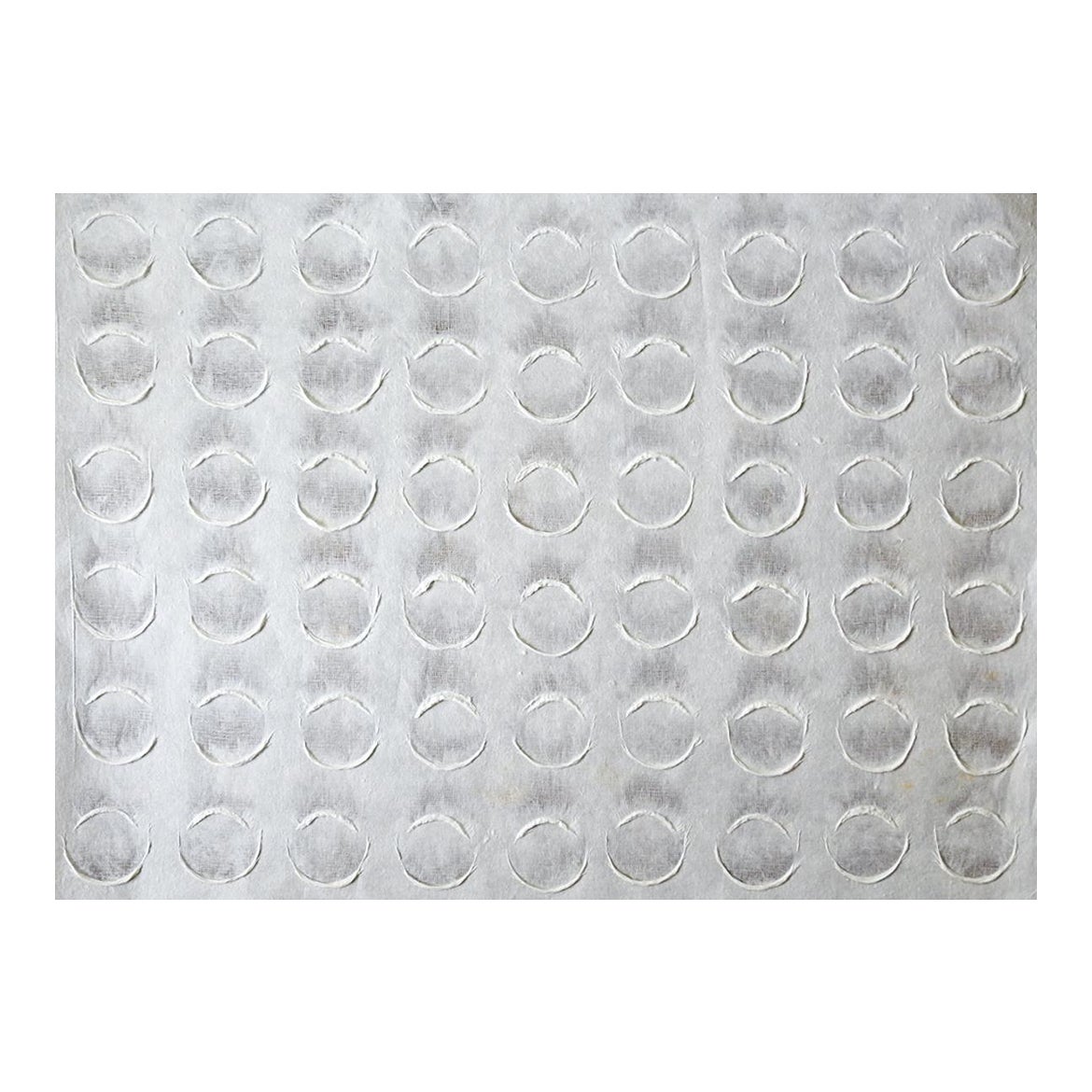 Contemporary Handmade Paper and Fiber White Circle Pattern | Chairish