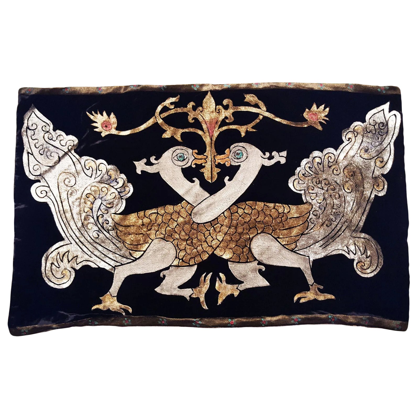 Phoenix Silk Velvet Pillow Cover | Chairish