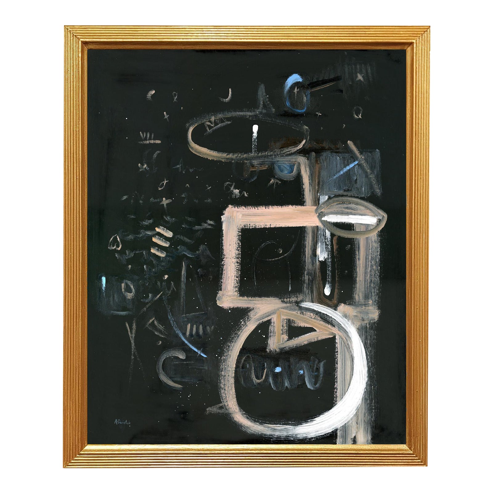 Alexandra Swistak the Wheel House Abstract Folk Art Inspired Oil ...