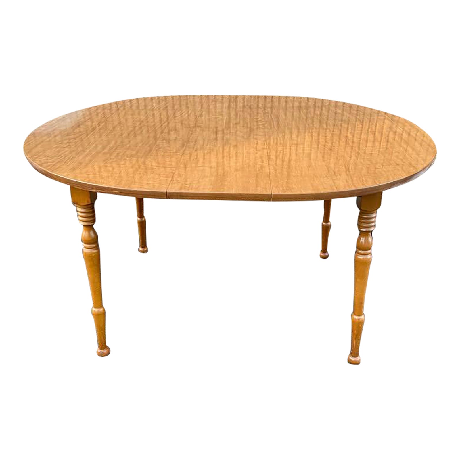 Vintage Early American Style Round Dining Table With Leaf or Kitchen ...