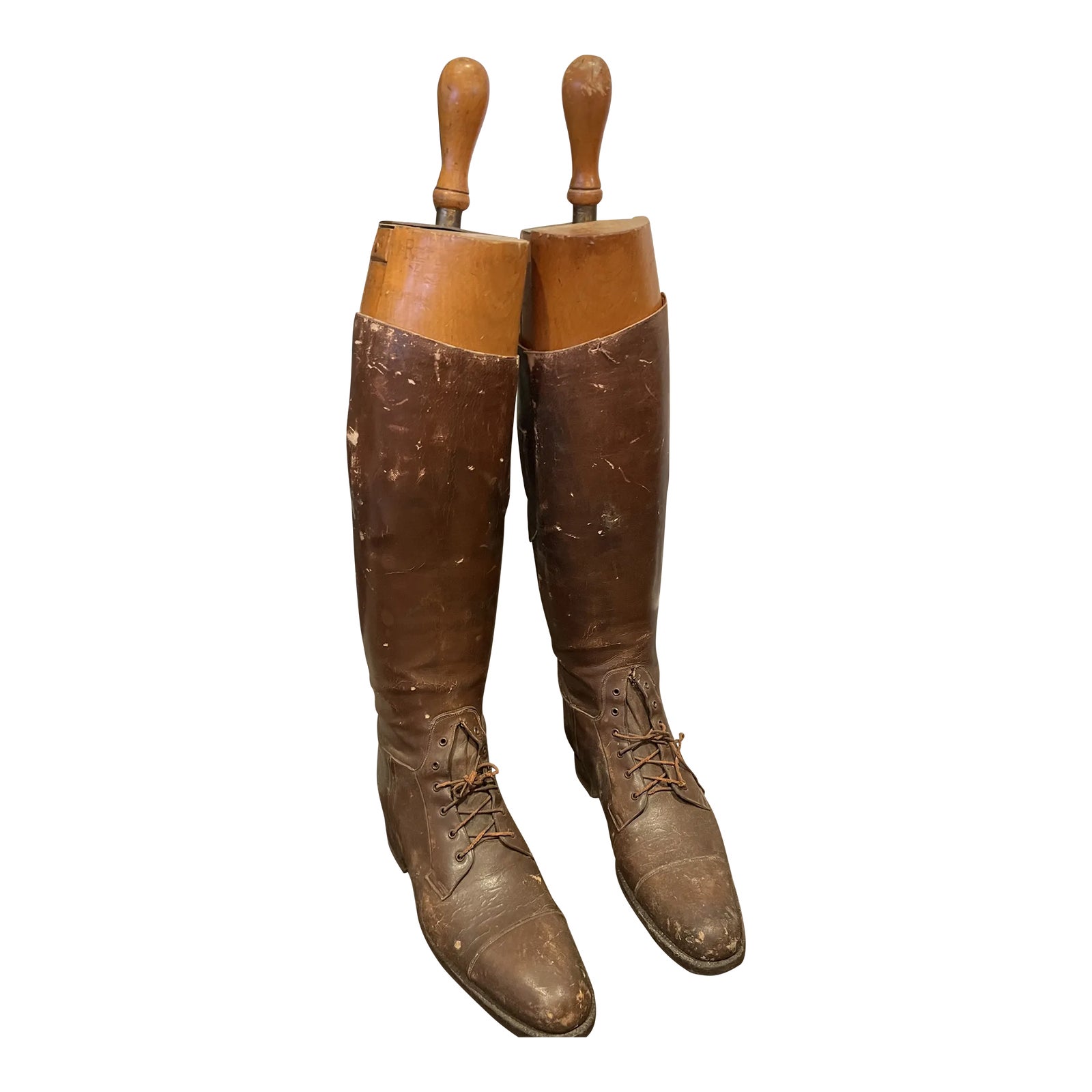 Antique Riding Boots With Stretchers Movie Props | Chairish