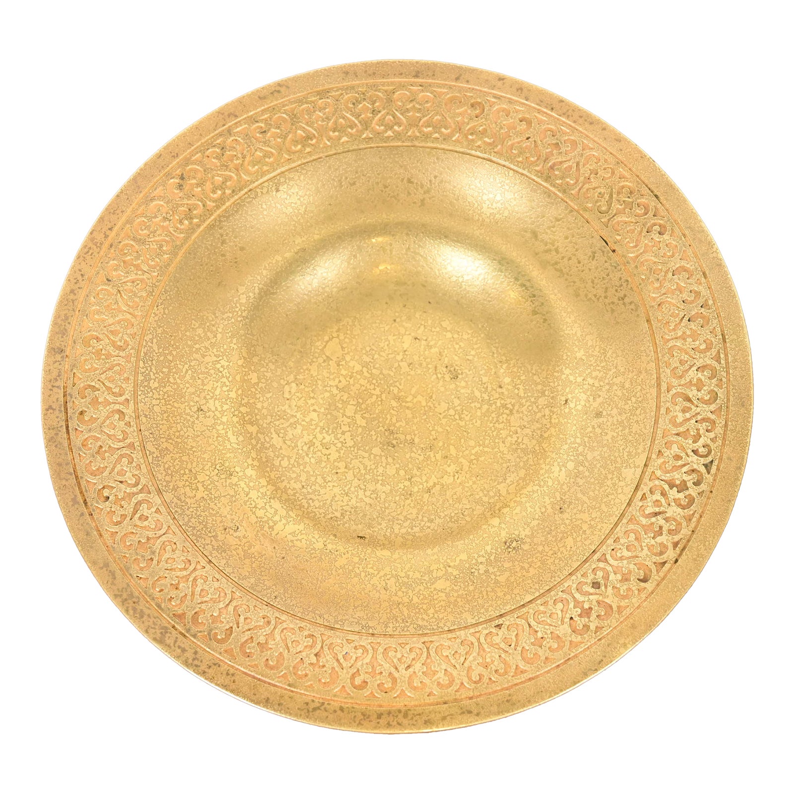 Tiffany Studios New York Bronze Doré Bowl With Decorative Border | Chairish