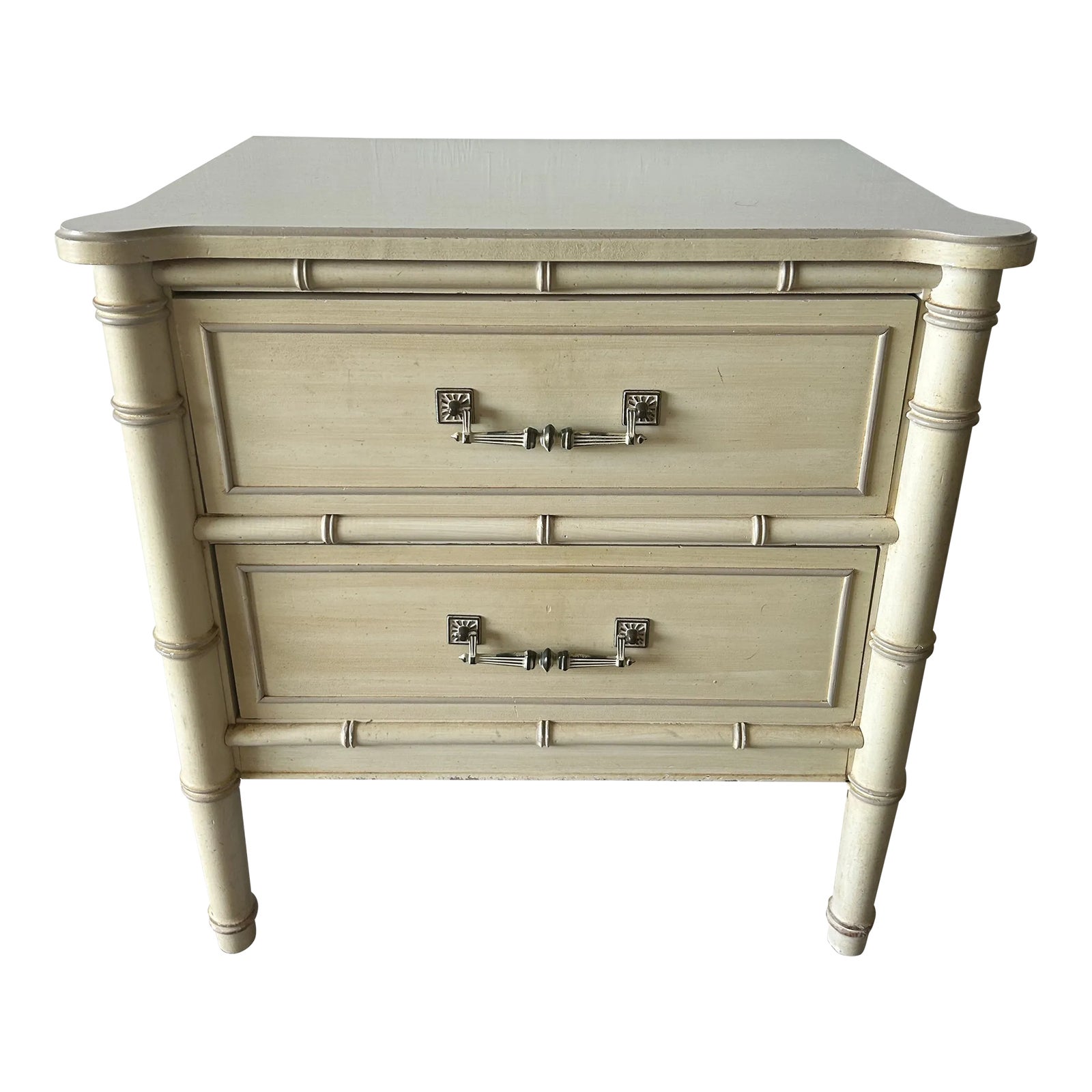 Mid 20th Century Henry Link Coastal White Cream Nightstand | Chairish