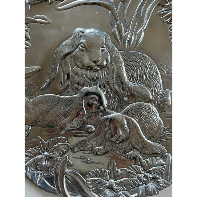 Vintage Arthur Court Cast Aluminum Repousse Round Rabbits Bunnies ...