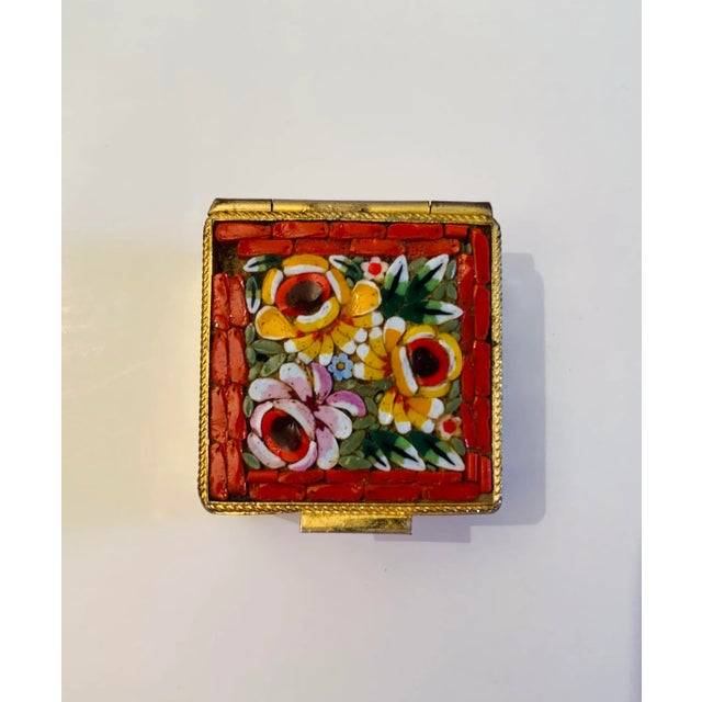 Vintage Red Micro Mosaic Trinket Box | Chairish