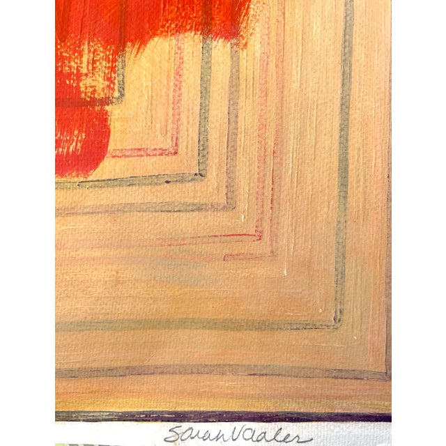 Sarah Vaaler Original Abstract Painting With Red | Chairish